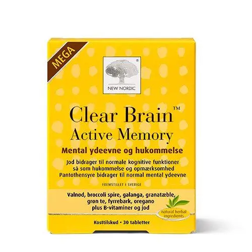 Køb Clear Brain Active Memory Mega - 30 tabletter til 285,95 DKK