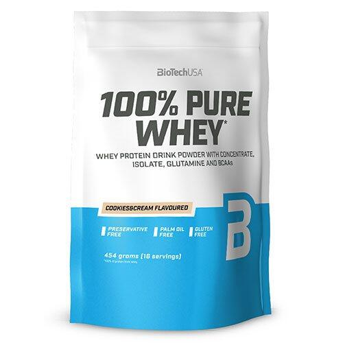 Køb 100% Pure Whey Protein pulver Cookies & Cream - 454 gram til 127,46 DKK